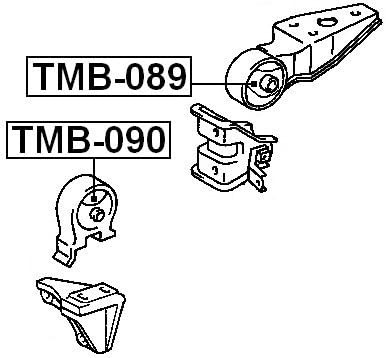 Toyota Arm Bushing Left Engine Mount 12372-10040